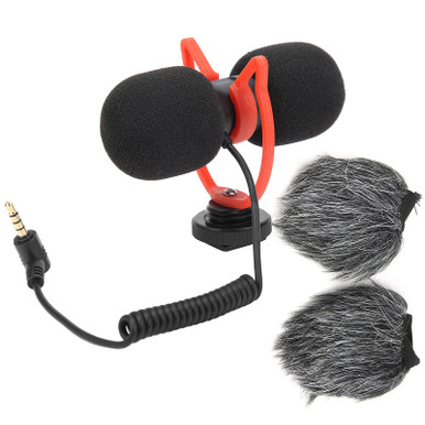 Dual Head Camera Microphone for Vlogging Live Streaming Directional ...