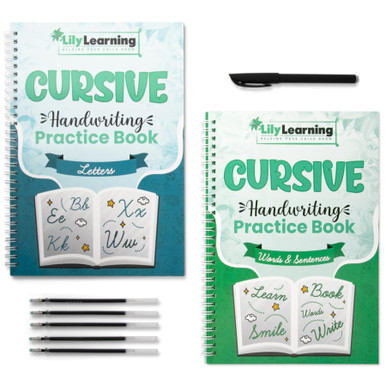 Lily Learning Cursive Handwriting Kit - Reusable Copybooks for Kids ...