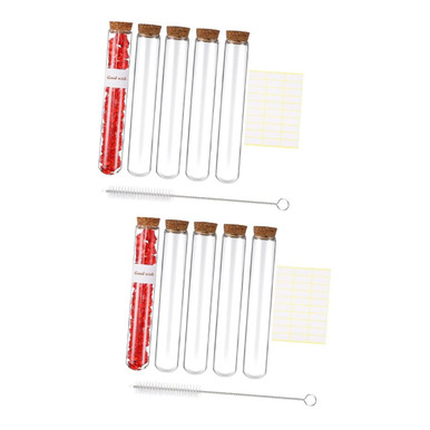 Baluue 10 Pcs Test Tube Clear Bottle with Labels Sticker Labels Bath ...
