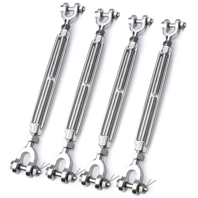 hannger 4 Pack Turnbuckle 1/4 M6 304 Stainless Steel Turnbuckles, 1600 ...