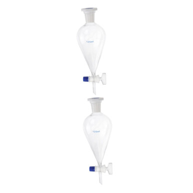 HEALLILY 2pcs Pear Shaped Leak Lab Glassware Rubber Extraction Funnel ...