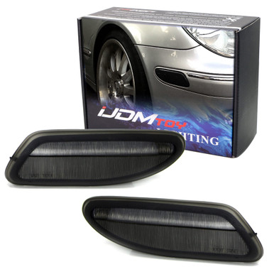iJDMTOY Smoked Lens Amber Full LED Bumper Side Marker Light Kit ...