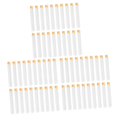 Baluue 60 Pcs Test Tube Glass Tubes with Corks Science Experiment Tube ...