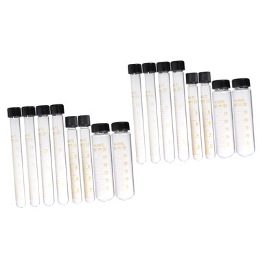 iplusmile 16 Pcs Test Tubes with Lids Glass Test Tubes Airtight Glass ...