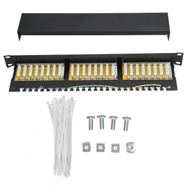 24 Port Cat6 Shielded Patch Panel RJ45 Network Patch Panel Coupler ...