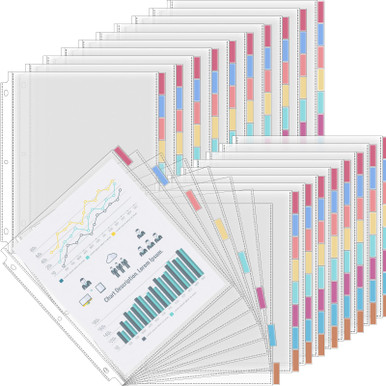 ReliThick 20 Set of 160 Pack Binder Dividers with Tabs 8 Tab Sheet ...