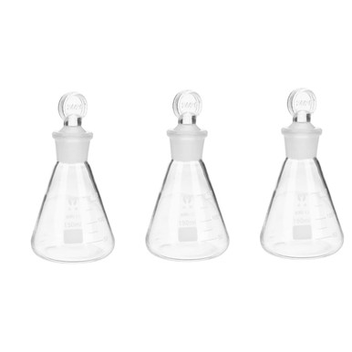 ULTECHNOVO 3pcs Erlenmeyer Flask with Stopper Glass Flask for ...