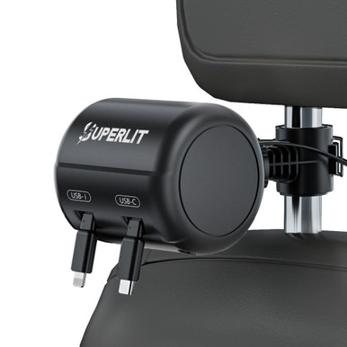 SUPERLIT Multi Car Retractable Backseat 3 in 1 Car Charging Station Box ...