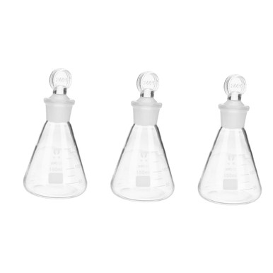 Gatuida 3pcs Erlenmeyer Flask with Stopper Glass Flask Beaker with Lid ...