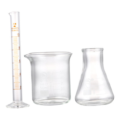 Gatuida Laboratory Conical Flask 9 Pcs Beaker Measuring Cylinder Flask ...