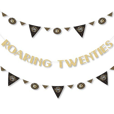Roaring 20's - 1920s Art Deco Jazz Party Letter Banner Decoration - 36 ...