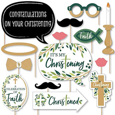Christening Elegant Cross - Religious Party Photo Booth Props Kit - 20 ...