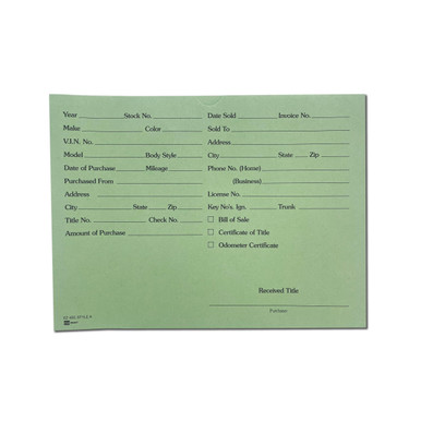 EZ Line Printed Vehicle Deal Record Envelopes 9x12 Jackets 100 Pack ...