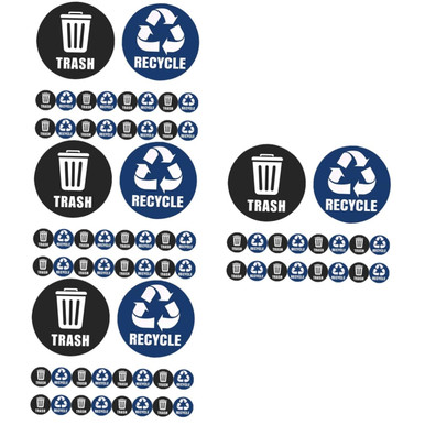 Zerodeko 4 Sets Self Adhesive Recycling Stickers Trash Can Logo Symbol ...
