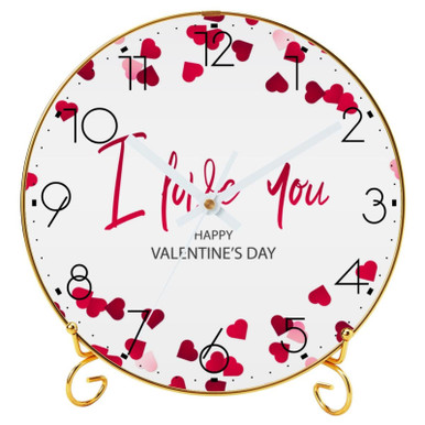 IROLSKDNFH I Love You Red Heart Decorative Round Wall Clock with Metal ...