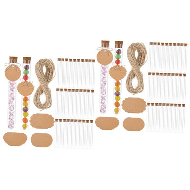 Hemoton 60 Pcs Cork Plastic Test Tube Test Tubes with Cork Stoppers ...