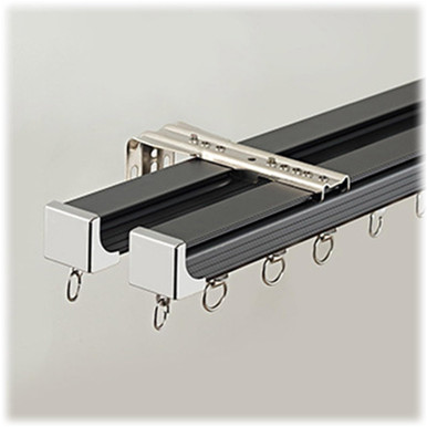 3.3ft-13.8ft Ceiling Curtain Double Tracks Curtain Rail System Wall ...