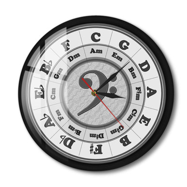 Timethink Bass Clef Circle of Fifths Worksheet Wall Clock with Metal ...