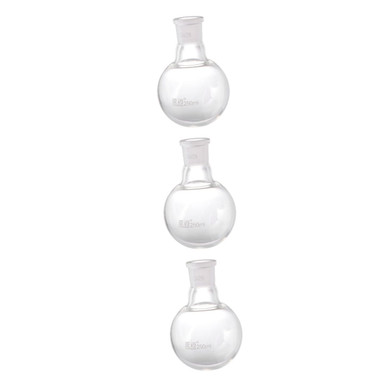 GLEAVI 3 Pcs Glassware Flask for Laboratory Round Boiling Flask Glass ...