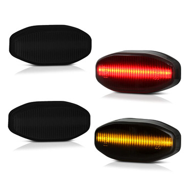 For 2010-2014 Ford F150 SVT Raptor 4-Piece Dark Smoke Amber + Red LED ...