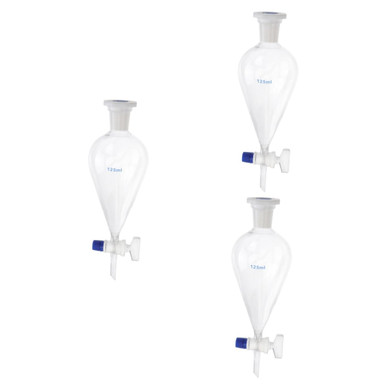 GLEAVI 3pcs Pear Shaped Leak 125ml Separatory Funnel Separatory ...