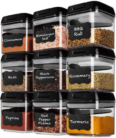 Shazo 9 Pc Airtight Food Storage Containers Set with Lids Plastic ...