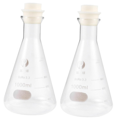 Mobestech 2 Pcs Erlenmeyer Flask with Stopper Reaction Flask Bamboo ...