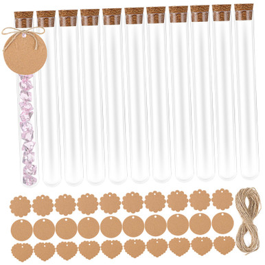 PartyKindom 60 Pcs Cork Plastic Test Tube Candy Container Small ...