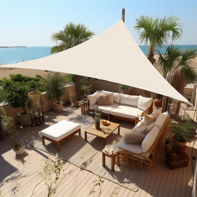 Shade&Beyond Triangle Sun Shade Sail Curved 15'x15'x21' Cream Canopy ...