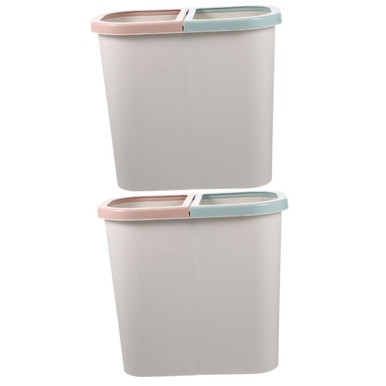 BESTOYARD 2pcs Sorting Trash Can Dual Compartment Bin Recycle Trash Can ...