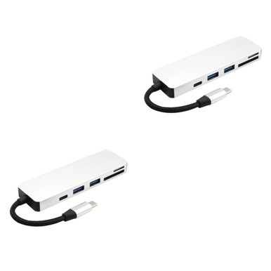 Mikikit 2pcs Adapter Multiport Reader USB-c to USB Hub Reader USB ...