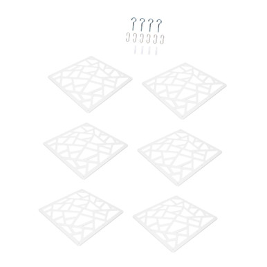 Veemoon 6 Sets DIY Room Wall Divider White Plastic Porch Sieve Plate ...