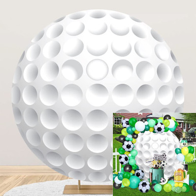 OERJU Golf Theme Round Backdrop Cover Golf Ball Backdrop for ...