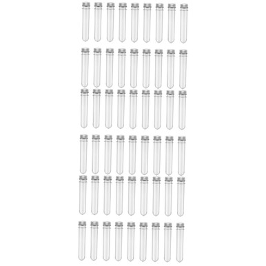 PartyKindom 54 Pcs Pet Test Tube Storage Tubes Storage Container Glass ...
