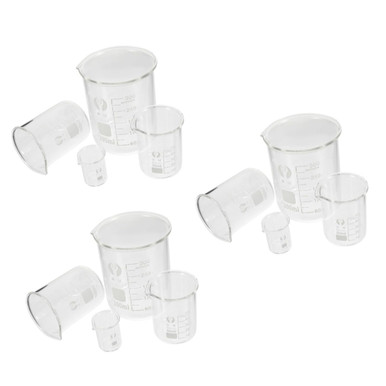 SOLUSTRE 12 Pcs Glass Beaker Liquid Lab Beaker Science Measuring Beaker ...