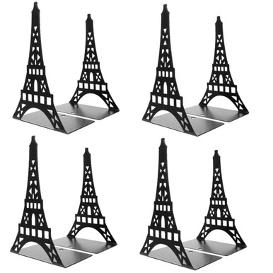 TEHAUX 8 Pcs Bookend Bookend Eiffel Tower Decor Korean Books Black Trim ...