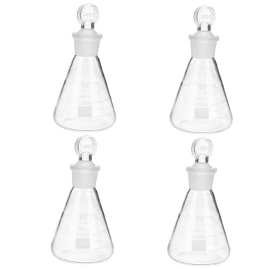 iplusmile 4pcs Erlenmeyer Flask with Stopper Science Lab Equipment ...