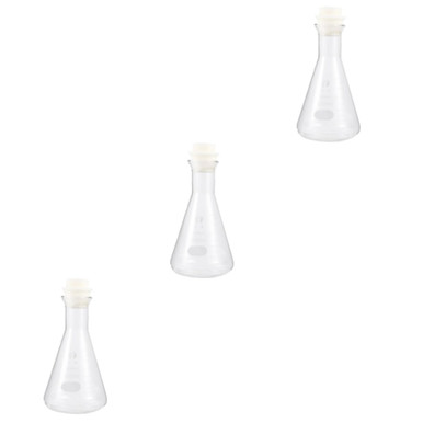 Healifty 3 Pcs Flask Glass Beaker Erlenmeyer Candy Lab Laboratory ...