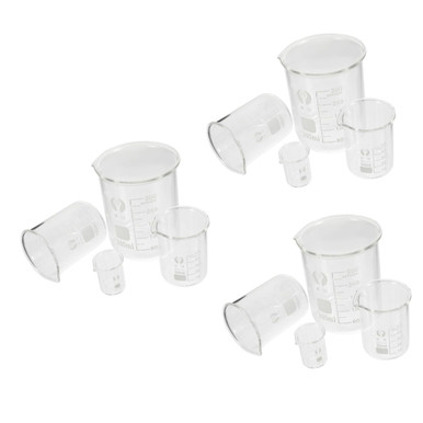 Mobestech 12 Pcs Glass Beaker Glass Graduated Beakers Measuring Beaker ...