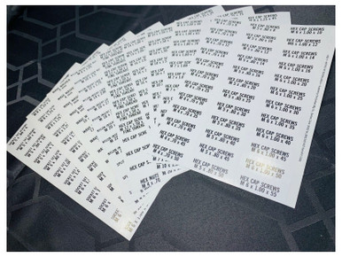 Adhesive Bin Labels Metric Cap Screw Nut Bolt Washer Assortment ...