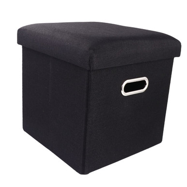 Homoyoyo Storage Stool Storage Black Bin Organizer Collapsible Footrest ...