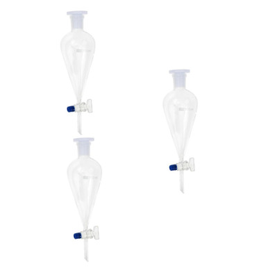 Gatuida 3pcs Pear Shaped Separatory Funnel Lab Small Glass Separating ...