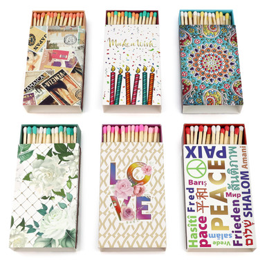 Decorative Matches Box -4-Inch Long Matches for Candles with Strike ...