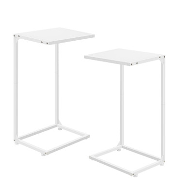C Shaped End Table Set of 2, C Tables for Couch, Snack Side Table for ...