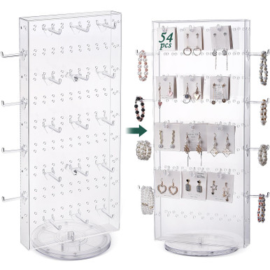 Rotating Display Stand Pegboard Display Rack 10.4'' W 23.6'' H Four ...
