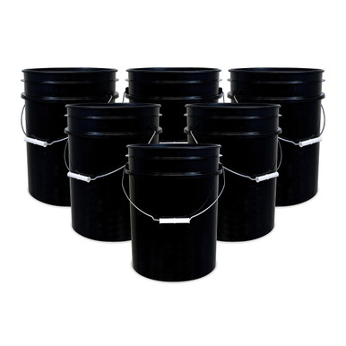 5 Gallon Black Plastic Bucket Only - Durable 90 Mil All Purpose Pail ...