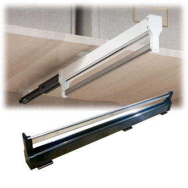 Adjustable Wardrobe Clothing Rail Hanger Rack Bar Pull Out Pants Rack ...
