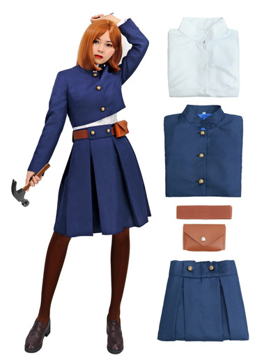 DAZCOS Women's US Size Uniform Outfit Cosplay with Belt Waist Bag Anime ...
