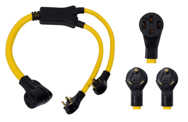 ONETAK NEMA 2 Port TT-30P 120V 30 Amp 3 Prong Plug Male to 14-50R 120 ...