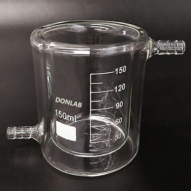 DONLAB CFN-0150 Glass 150ml Graduated Flat-Bottom Low-Form Jacketed ...